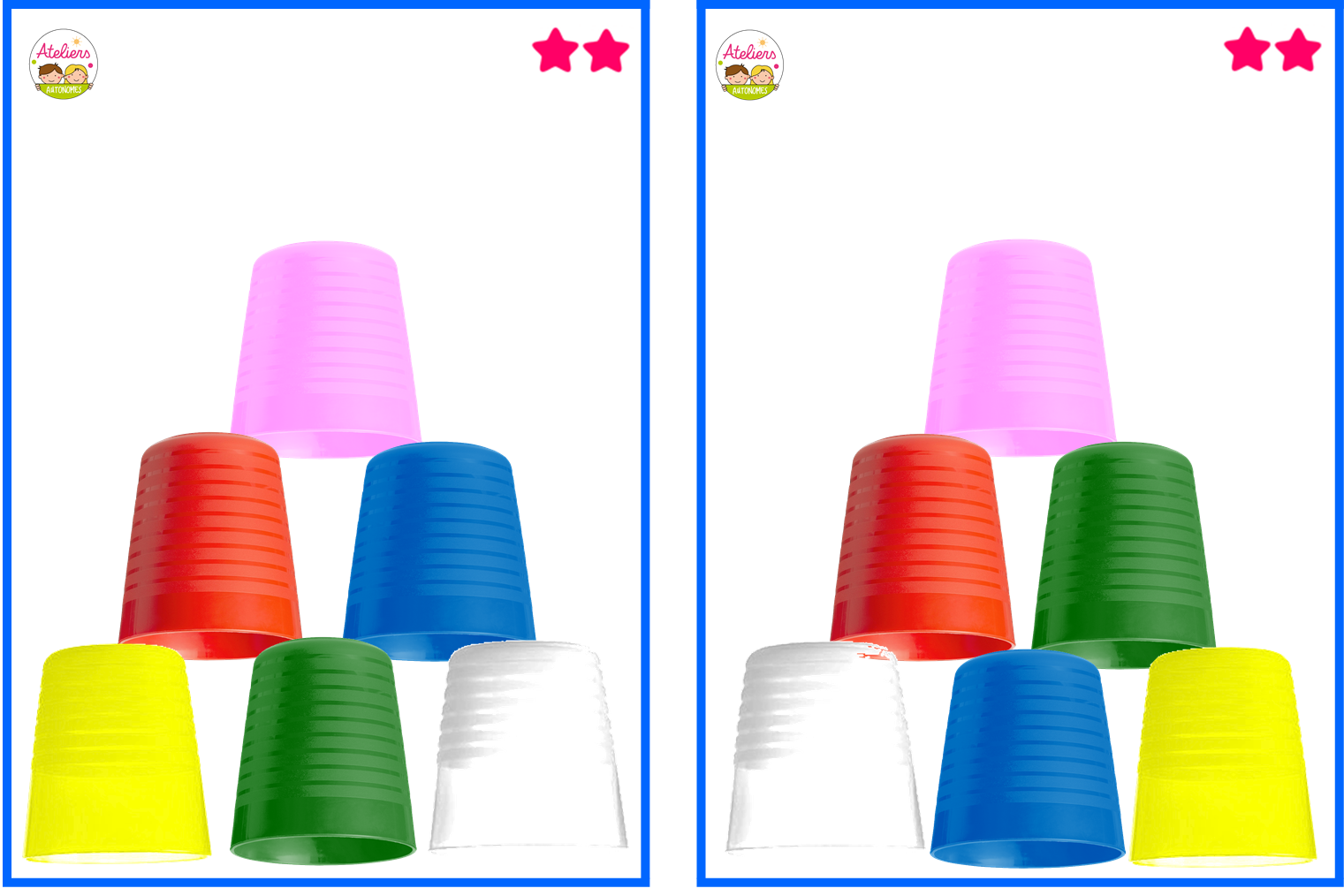 Pyramides des gobelets - Nouvelles couleurs