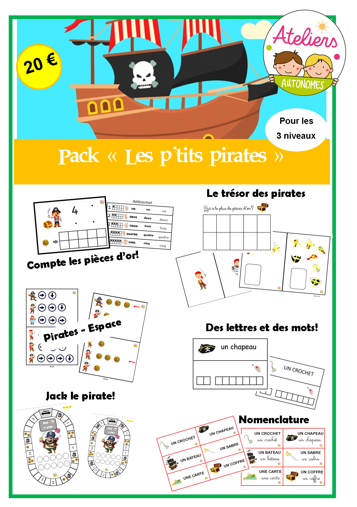 Pack activités - Les p'tits pirates