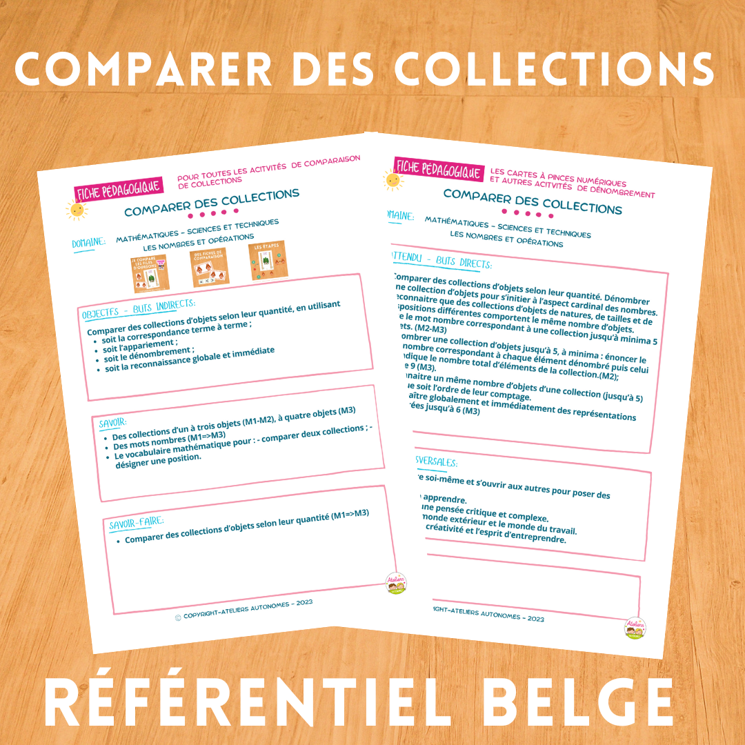 Fiche pédagogique - Compter - Comparer des collections