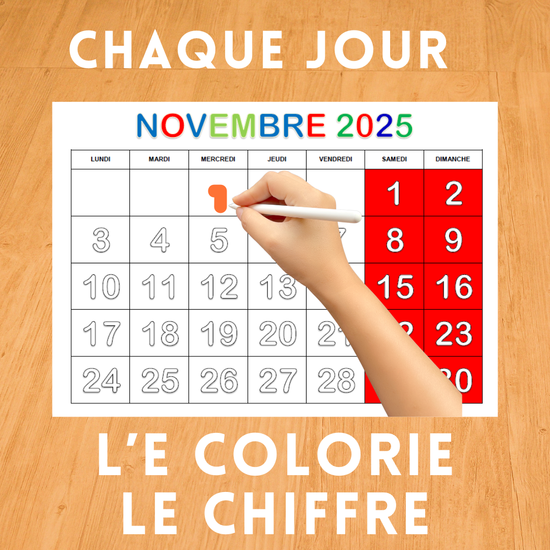 Calendrier à colorier 2025-2026