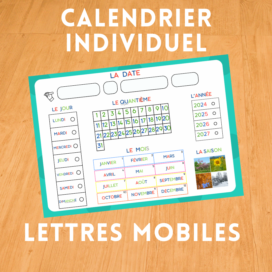 Calendrier set de table