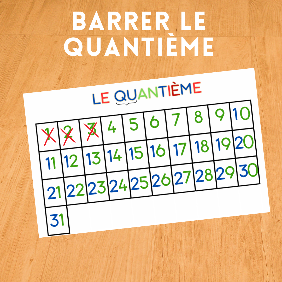 Calendrier set de table