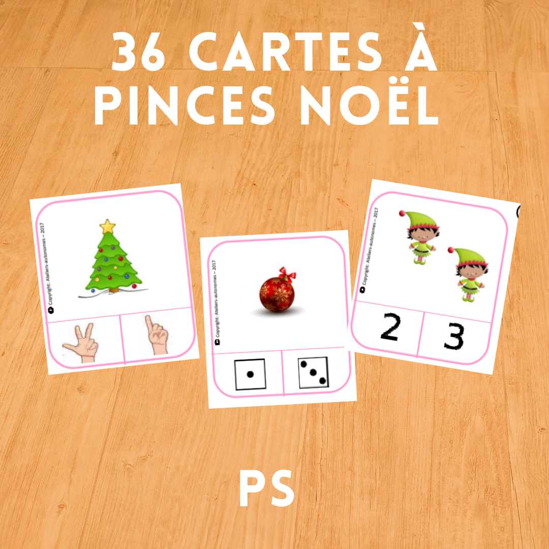 Cartes à pinces Noël - M1