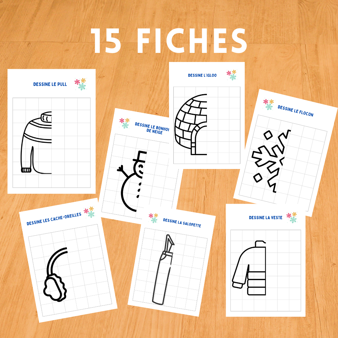 Mon cahier de symétrie - l'hiver