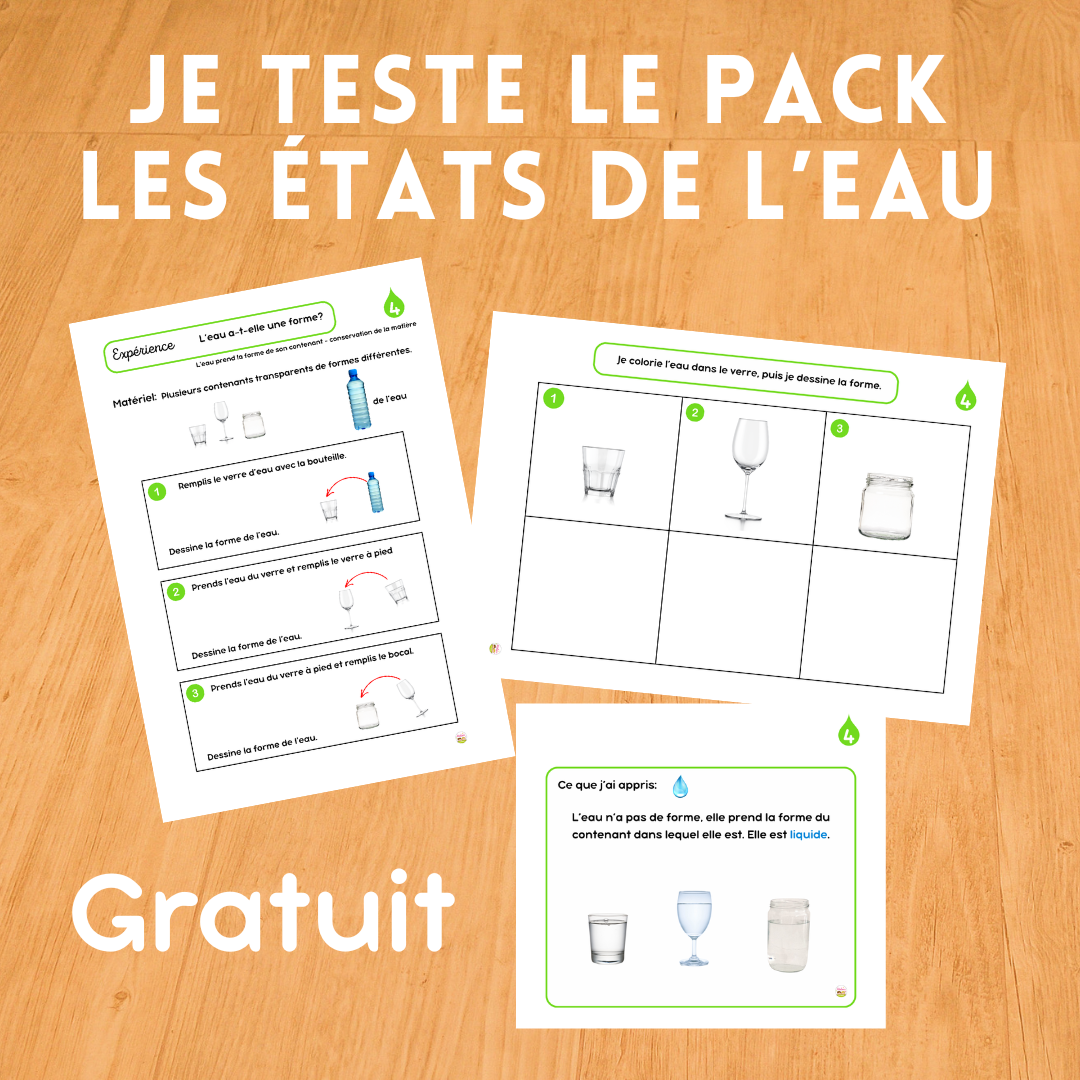 Je teste le pack Les états de l'eau